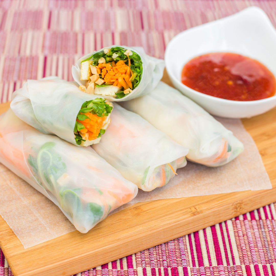 Tofu Rice Paper Spring Rolls Using Four Elephants Premium Rice Papers